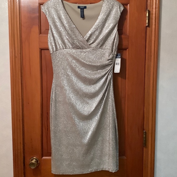 Chaps | Dresses | Womens Sparkly Gold Dress | Poshmark